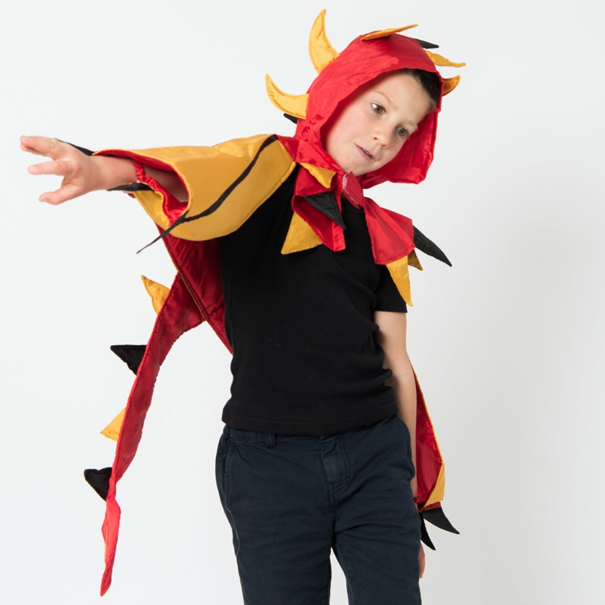 Fire Dragon Cape Red & Gold | Dress up Clothes for Kids